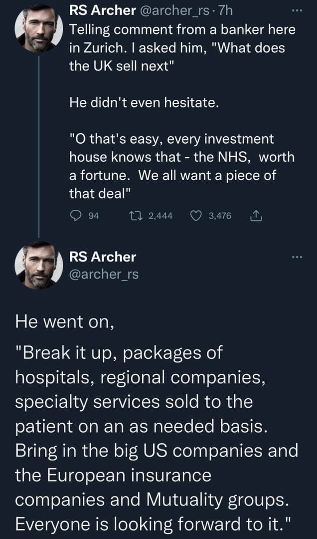 Swiss banker reveals Tory right wing plans to sell off NHS - Dorset Eye