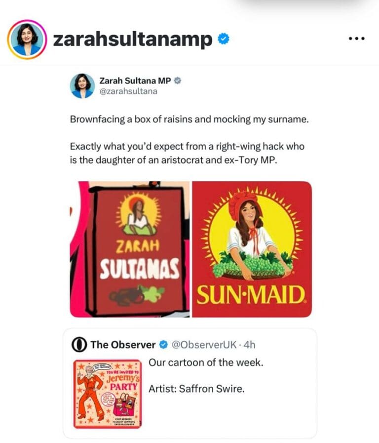 We Dug Deeper Behind The Racist Cartoon Of Zarah Sultana And Look What ...